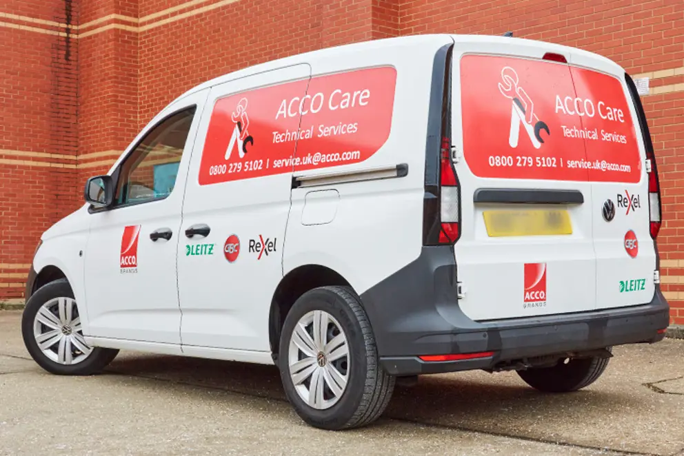 ACCO Care: service, maintain and repair for business machines.